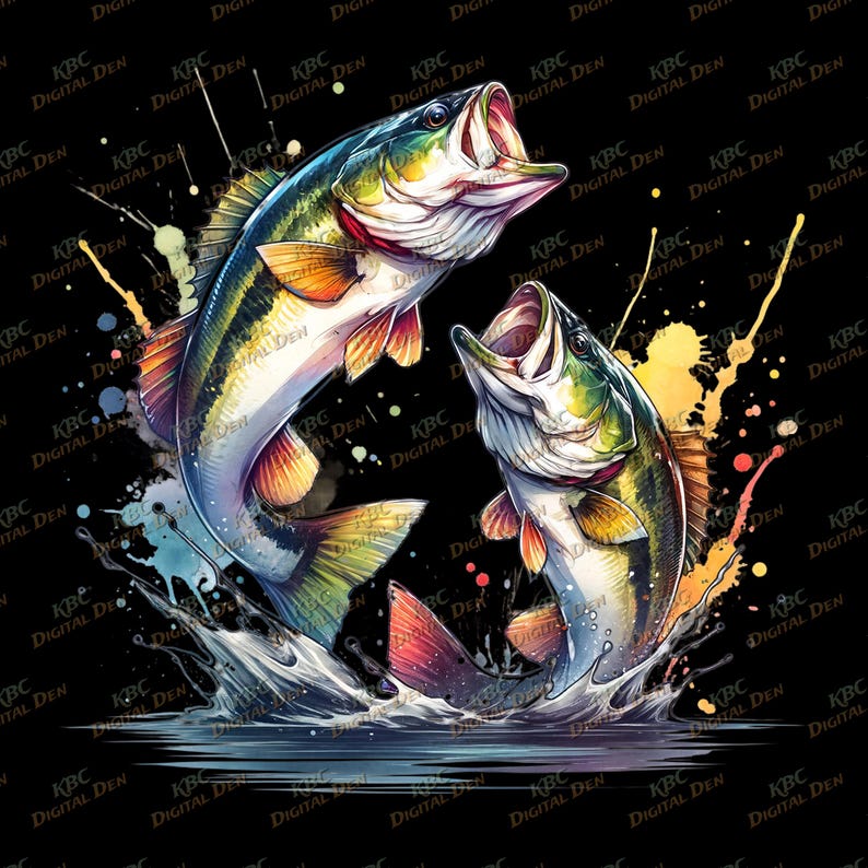 Jumping Bass PNG Bundle, Digital Download - Etsy