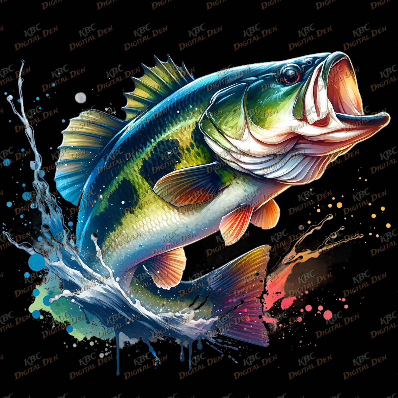 Jumping Bass PNG Bundle, Digital Download - Etsy