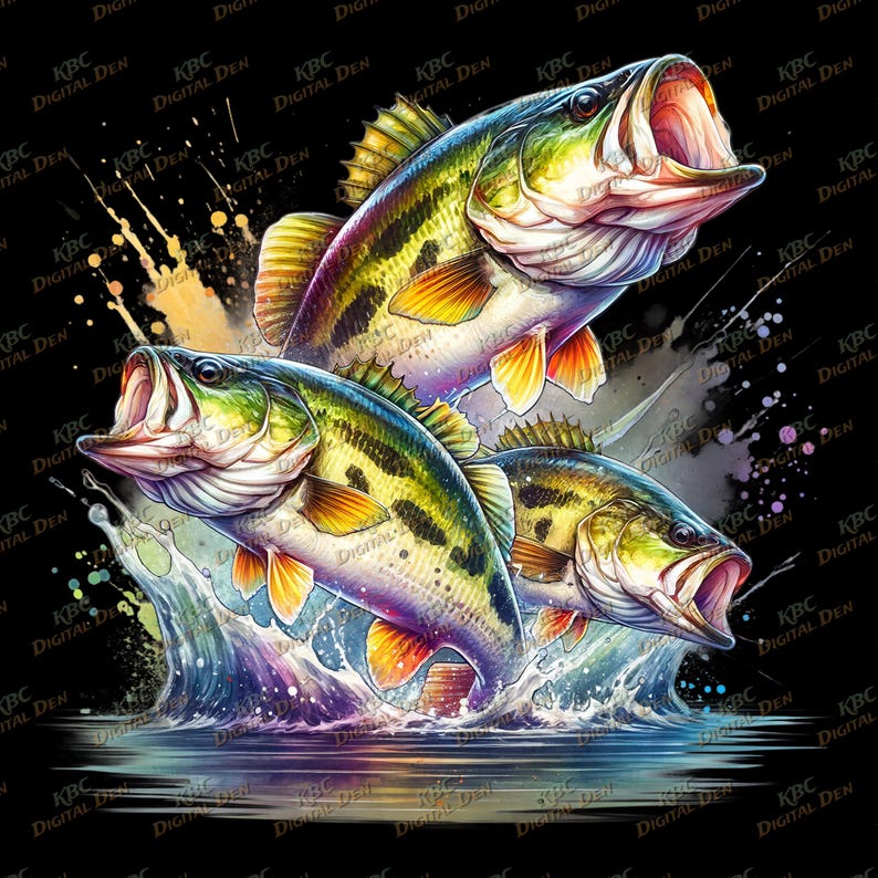 Jumping Bass PNG Bundle, Digital Download - Etsy