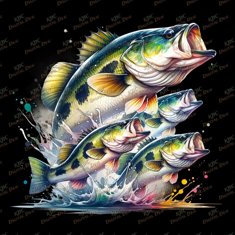 Jumping Bass PNG Bundle, Digital Download - Etsy