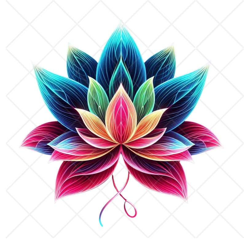 Neon Lotus Png, Digital Download - Etsy