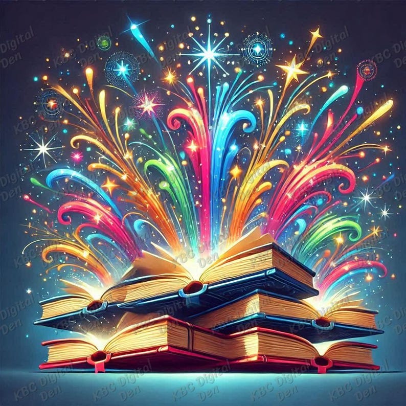 Bursting Books Pack, Digital Download, PNG - Etsy