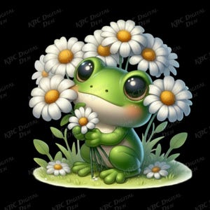 Daisy Frog Pack Digital Download, PNG - Etsy