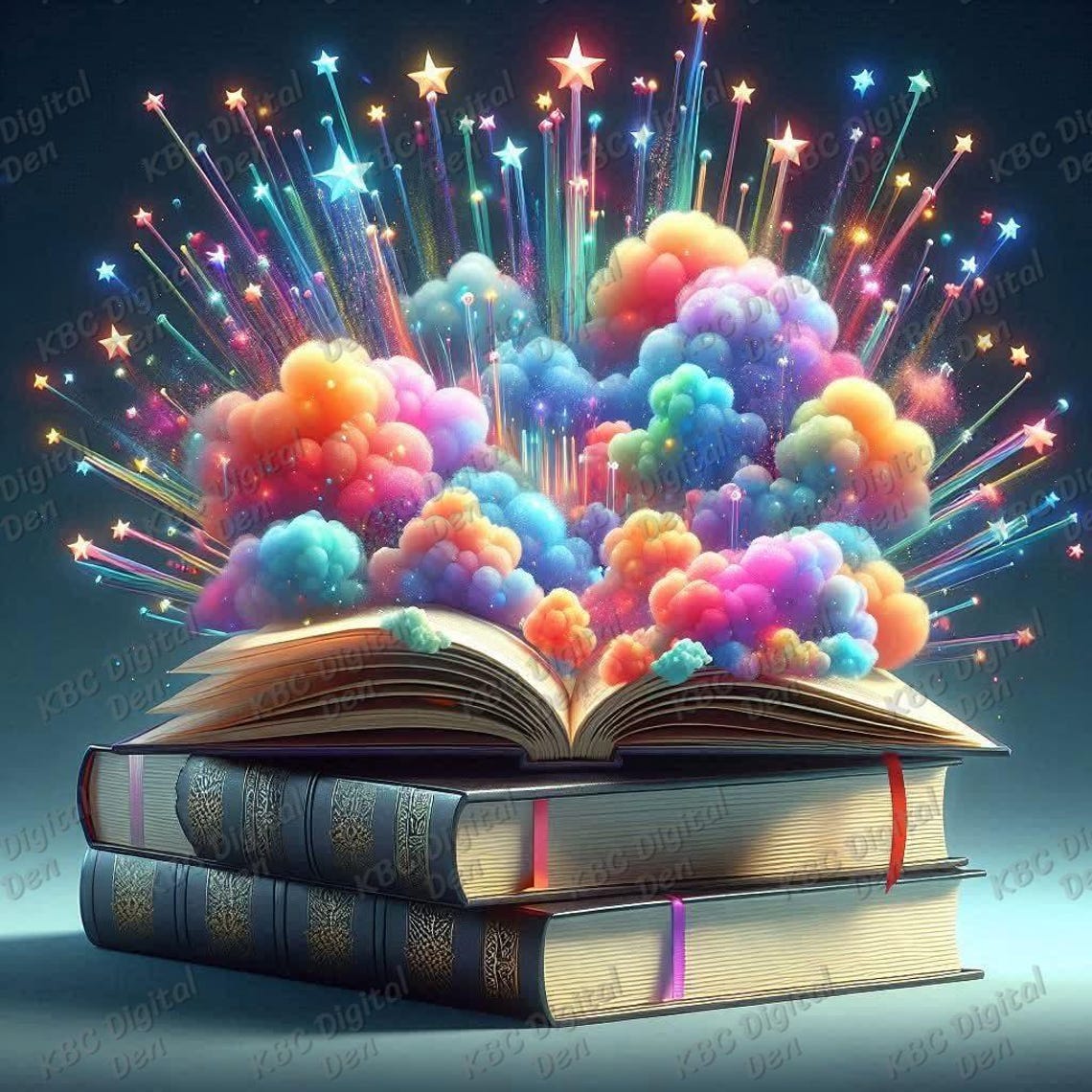 Bursting Books Pack, Digital Download, PNG - Etsy