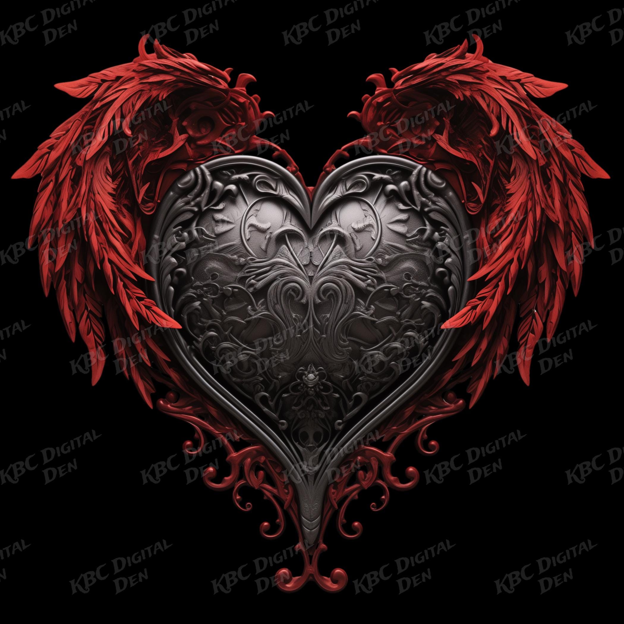 Gothic Hearts, Digital Download - Etsy