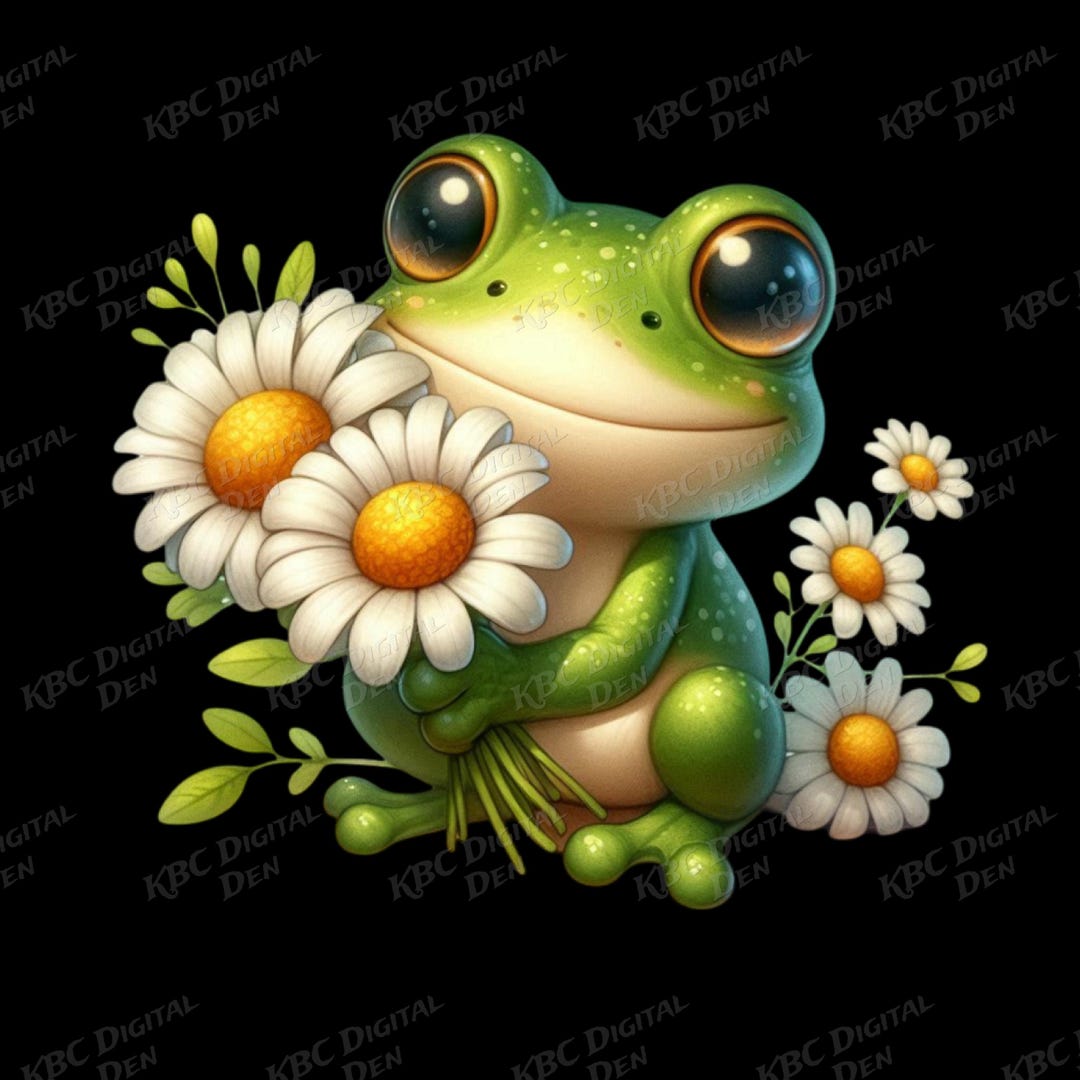 Daisy Frog Pack Digital Download, PNG - Etsy