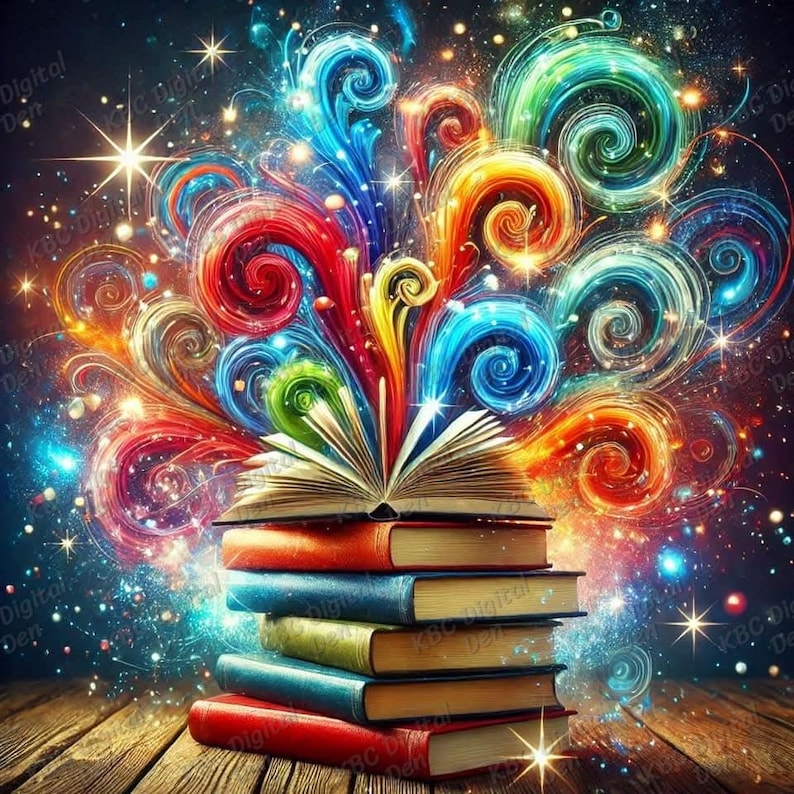 Bursting Books Pack, Digital Download, PNG - Etsy