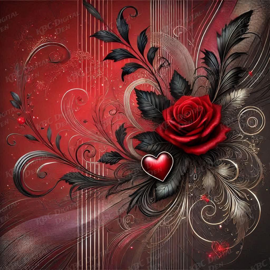 Black Rose Valentine Pack, Digital Download, PNG - Etsy