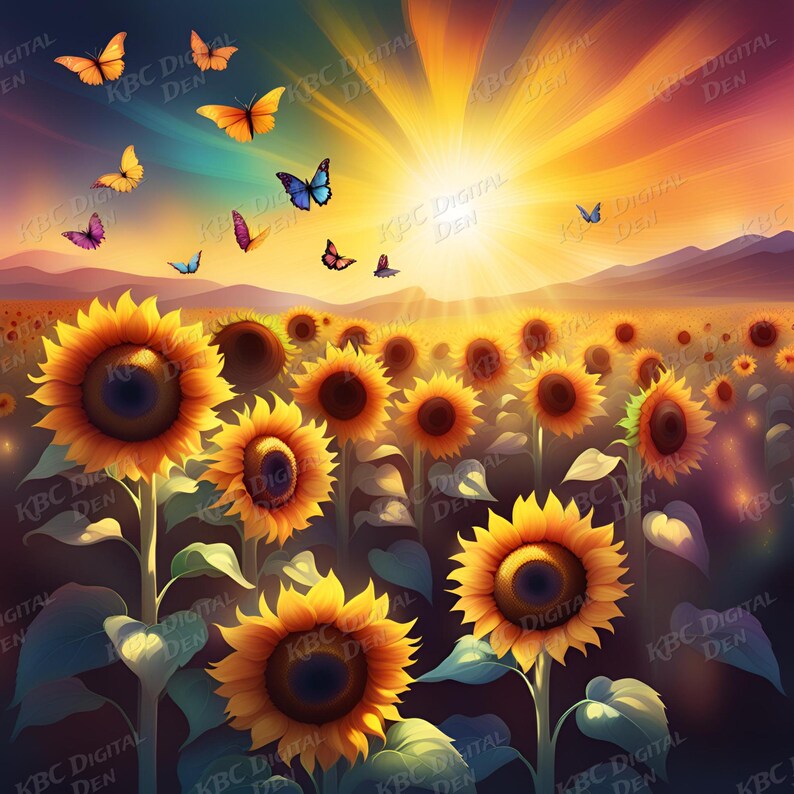 Sunflower Pack, Background Scene, Digital Download, PNG - Etsy