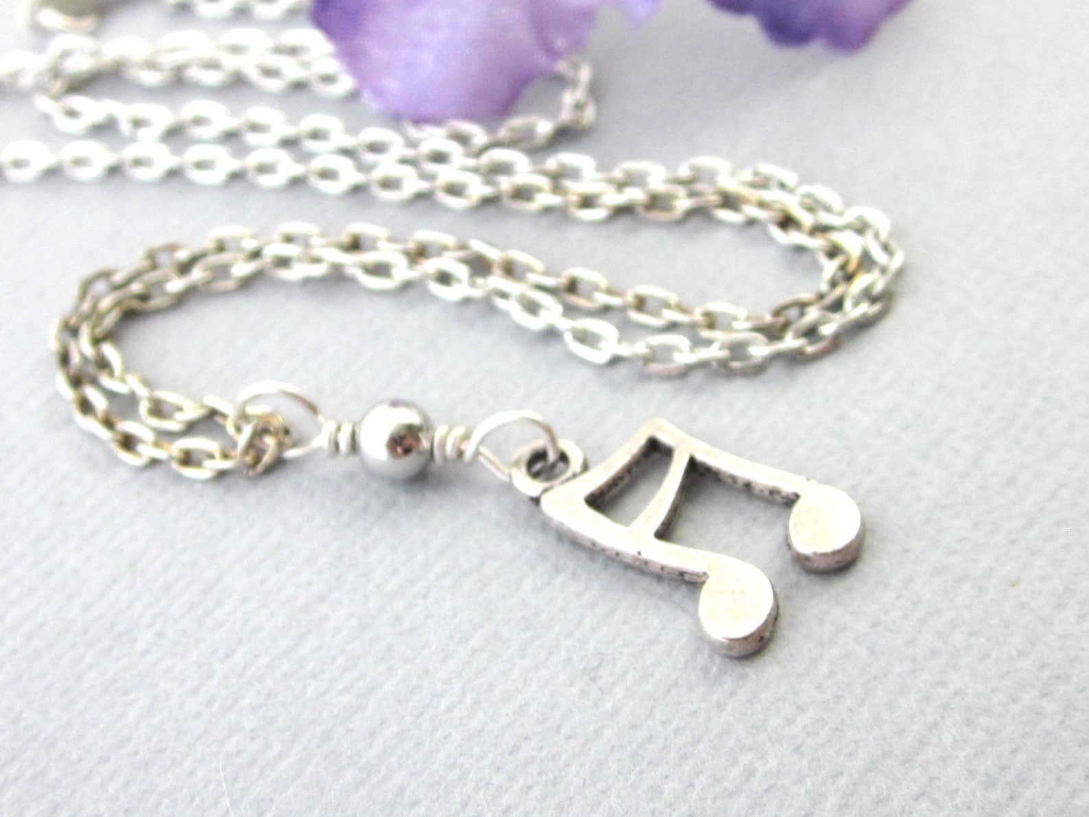 Silver 16th Note Necklace, Sixteenth Note Jewelry, Music Jewelry Gifts ...