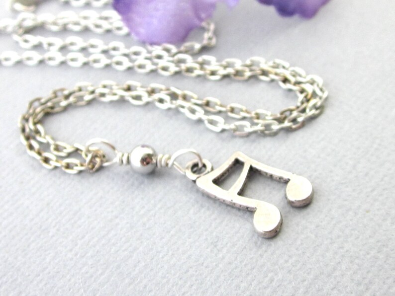 Silver 16th Note Necklace, Sixteenth Note Jewelry, Music Jewelry Gifts ...