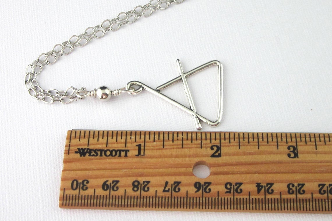 Triangle Instrument Pendant Necklace Triangle Charm and - Etsy