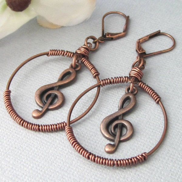Treble Clef Earrings - Etsy