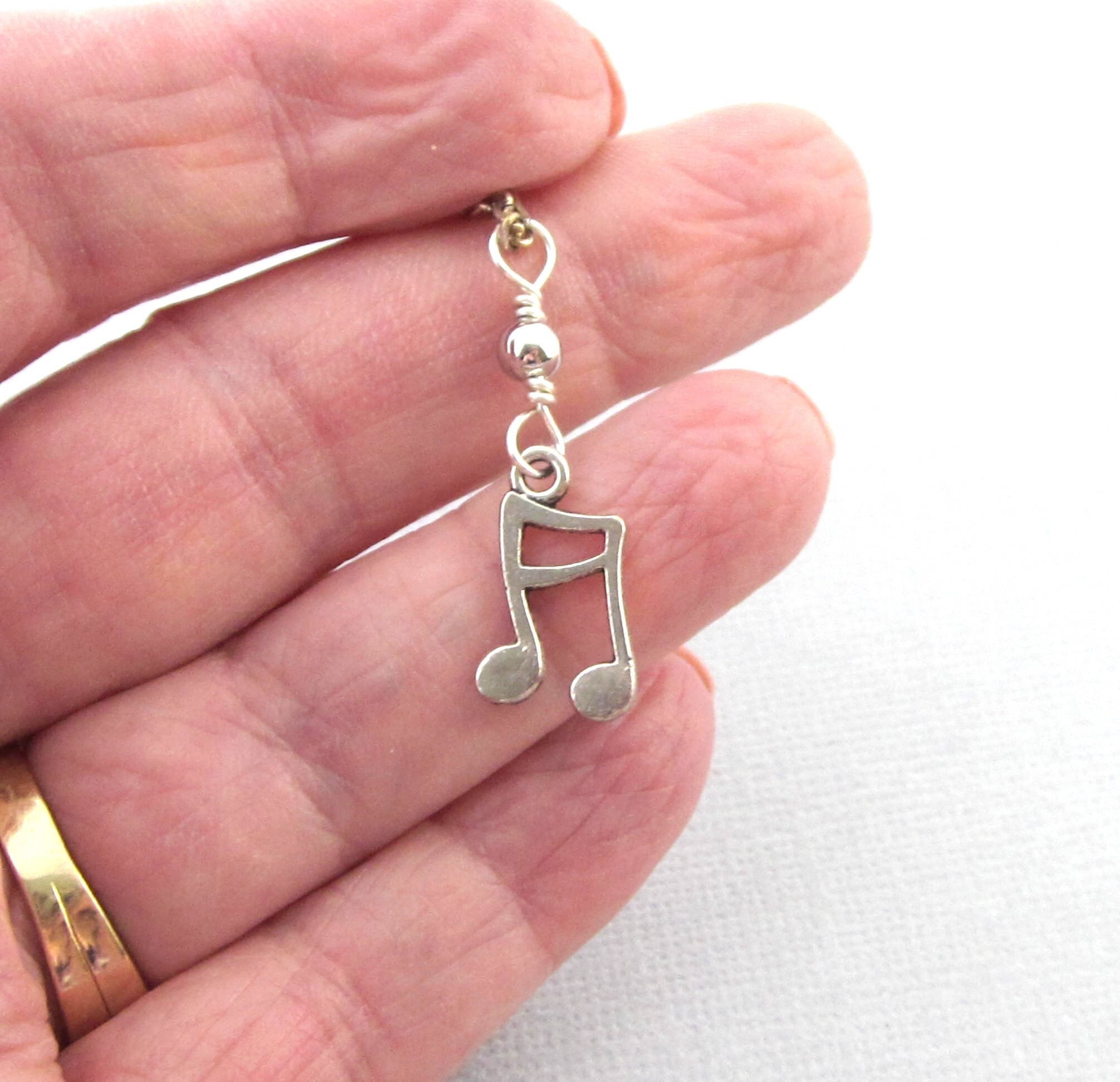 Silver 16th Note Necklace, Sixteenth Note Jewelry, Music Jewelry Gifts ...