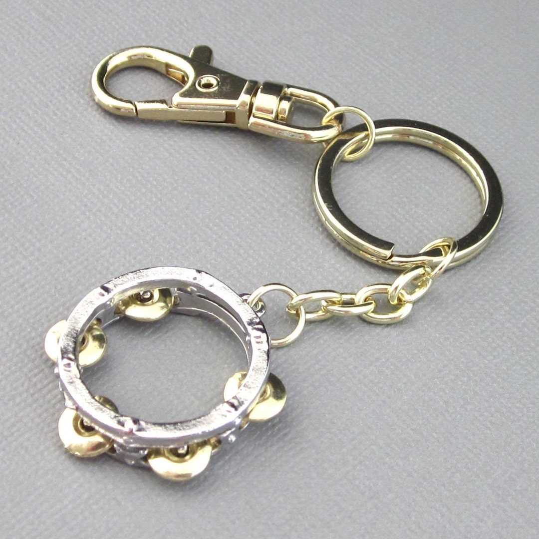 Tambourine Charm Key Chain, Purse Pull, Key Fob, Music Gifts, Musical ...