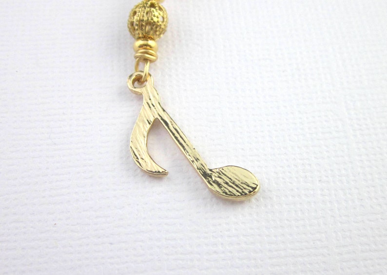 Gold 8th Note Pendant Necklace Gold Quaver Note Charm - Etsy