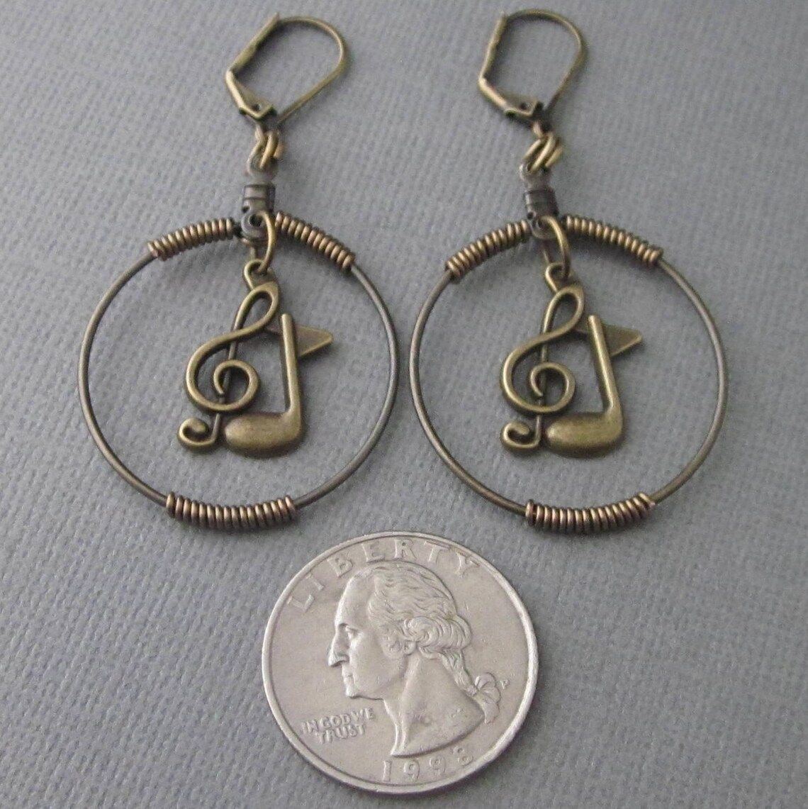 Treble Clef and 8th Note Music Lever Back Earrings Bronze - Etsy