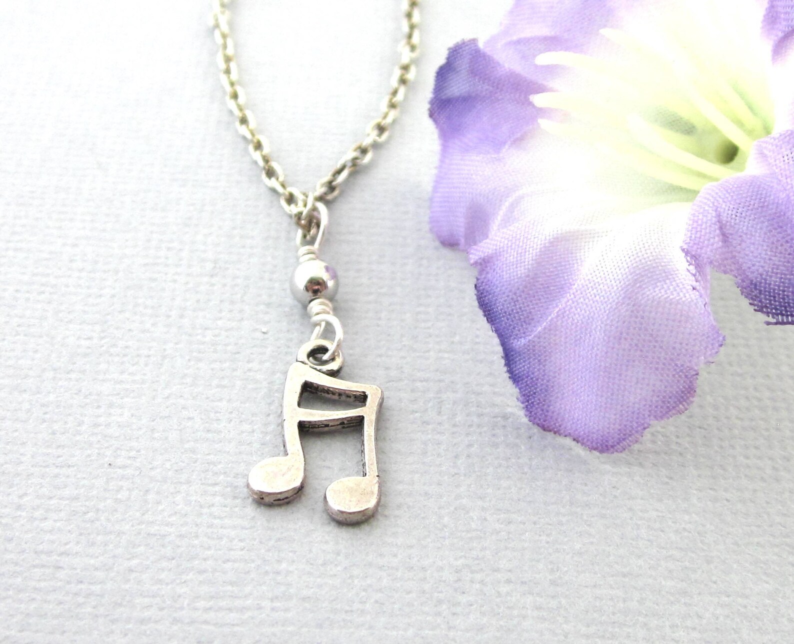 Silver 16th Note Necklace, Sixteenth Note Jewelry, Music Jewelry Gifts ...