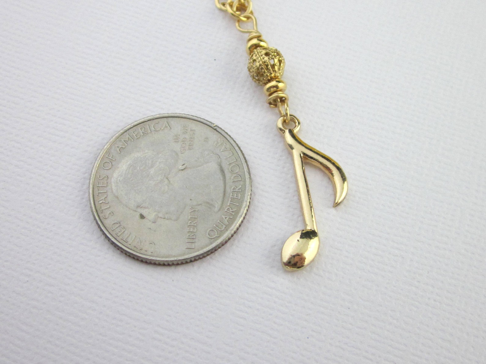 Gold 8th Note Pendant Necklace Gold Quaver Note Charm - Etsy