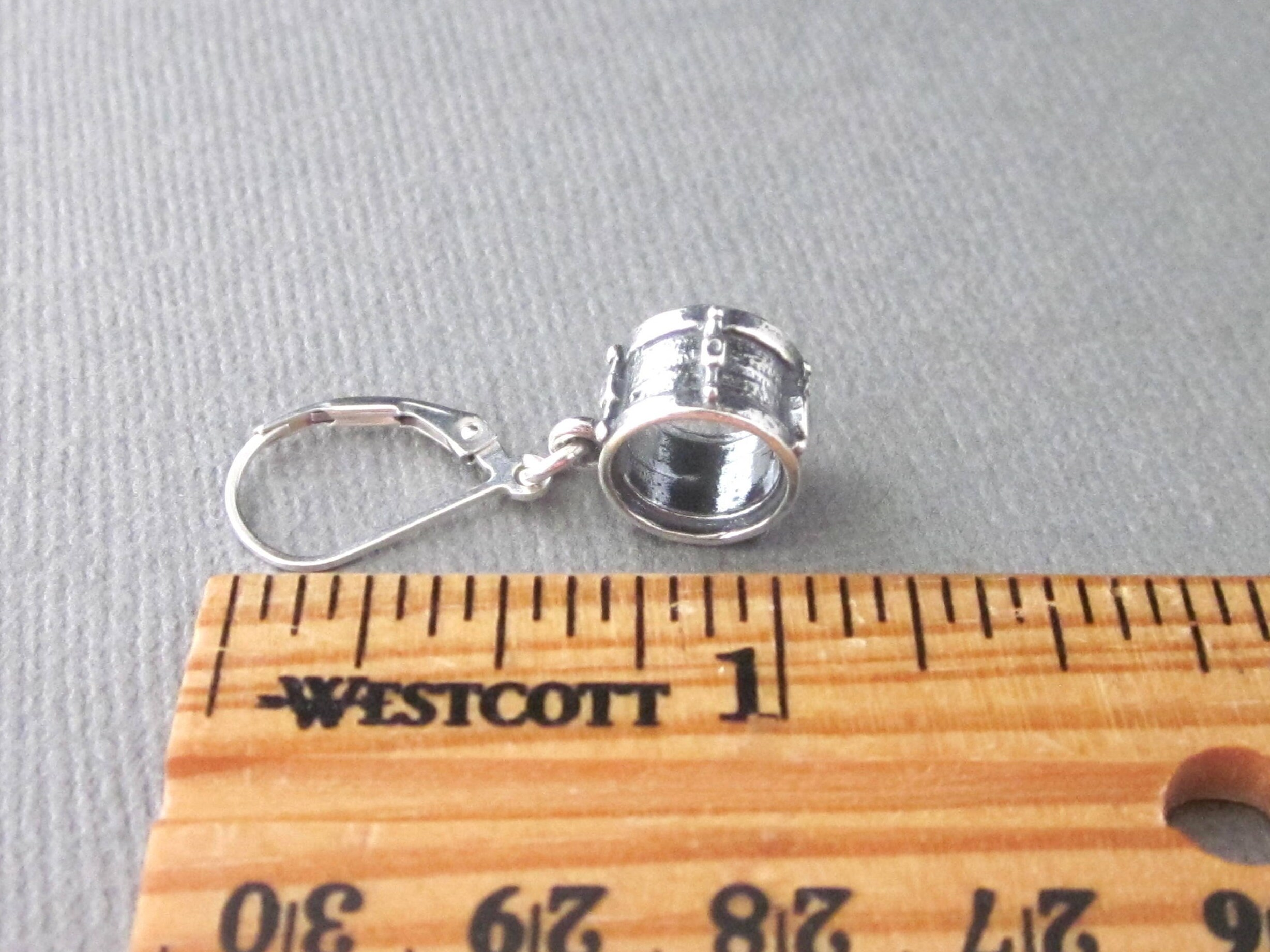 Sterling Silver Bass Drum Earrings, Drummer's Lever Back Earrings ...