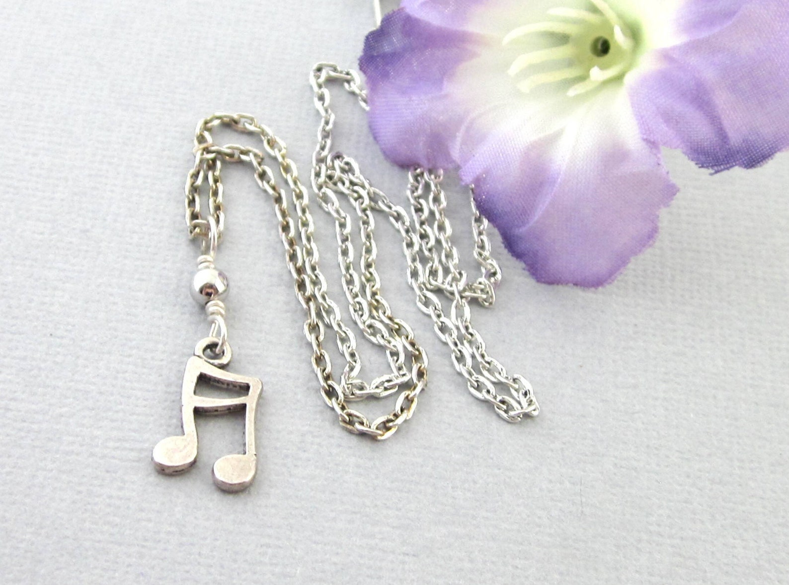 Silver 16th Note Necklace, Sixteenth Note Jewelry, Music Jewelry Gifts ...