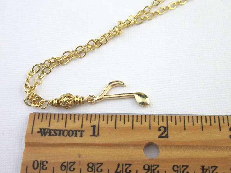 Gold 8th Note Pendant Necklace Gold Quaver Note Charm - Etsy
