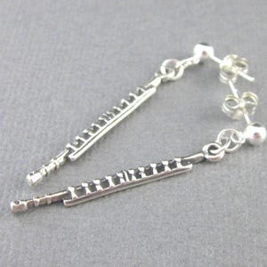 Sterling Silver Flute Earrings: Long Dangling Charms, Music Jewelry ...