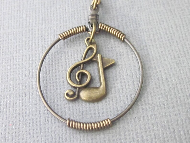 Treble Clef and 8th Note Music Lever Back Earrings, Bronze Brass Wire ...