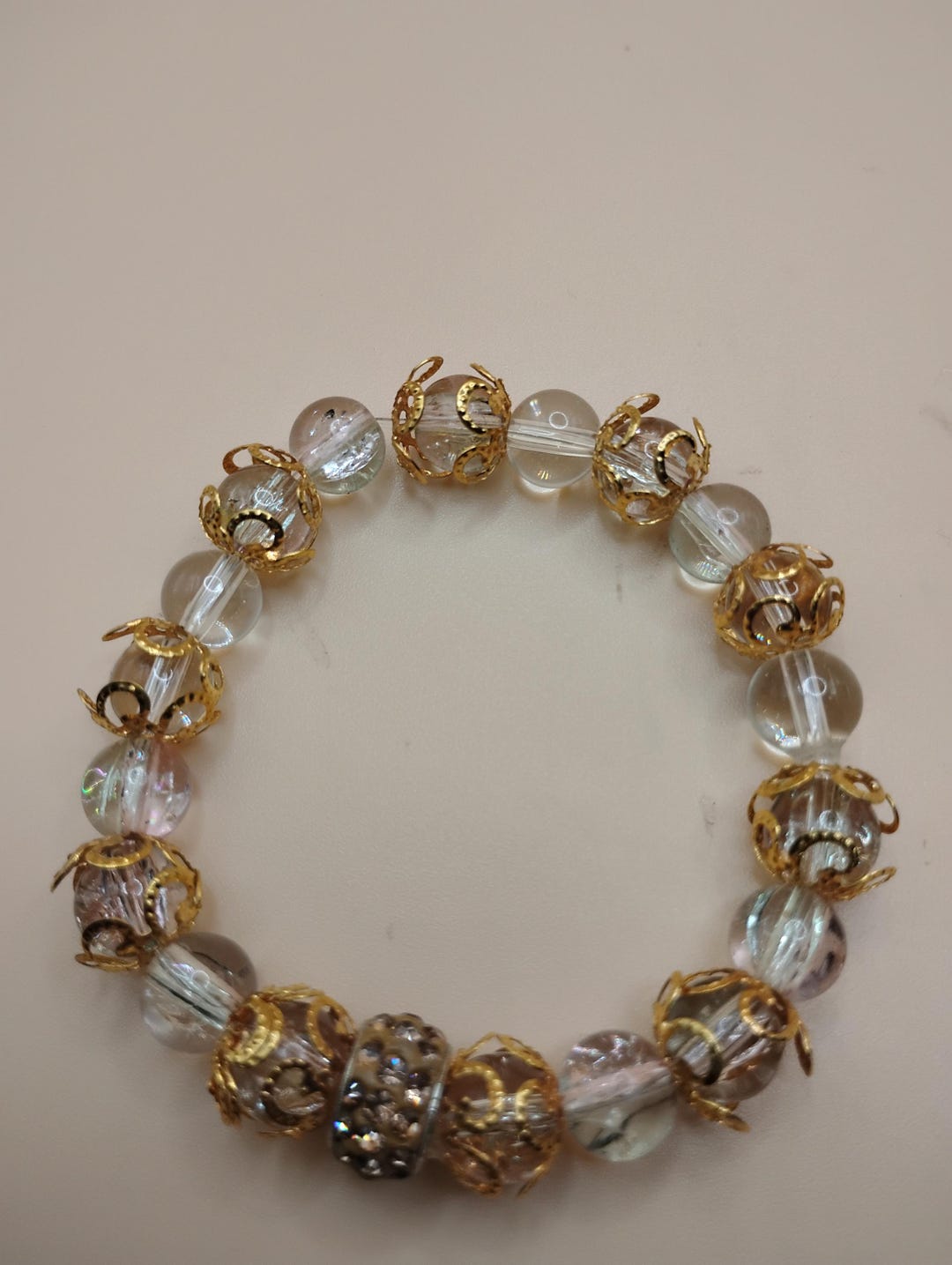 Vintage Style Gold Accent Bead Jewelry Handmade Filigree Stretch for ...