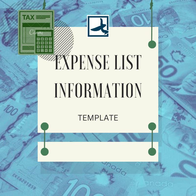 Expense List for Your Information - Etsy