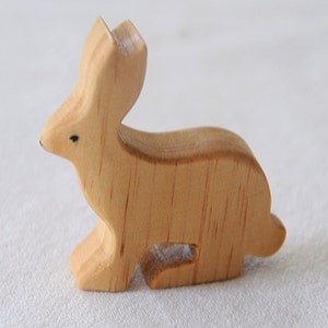 Wooden RABBIT Bunny Jackrabbit, Handmade Toy Animal, Waldorf Inspired ...