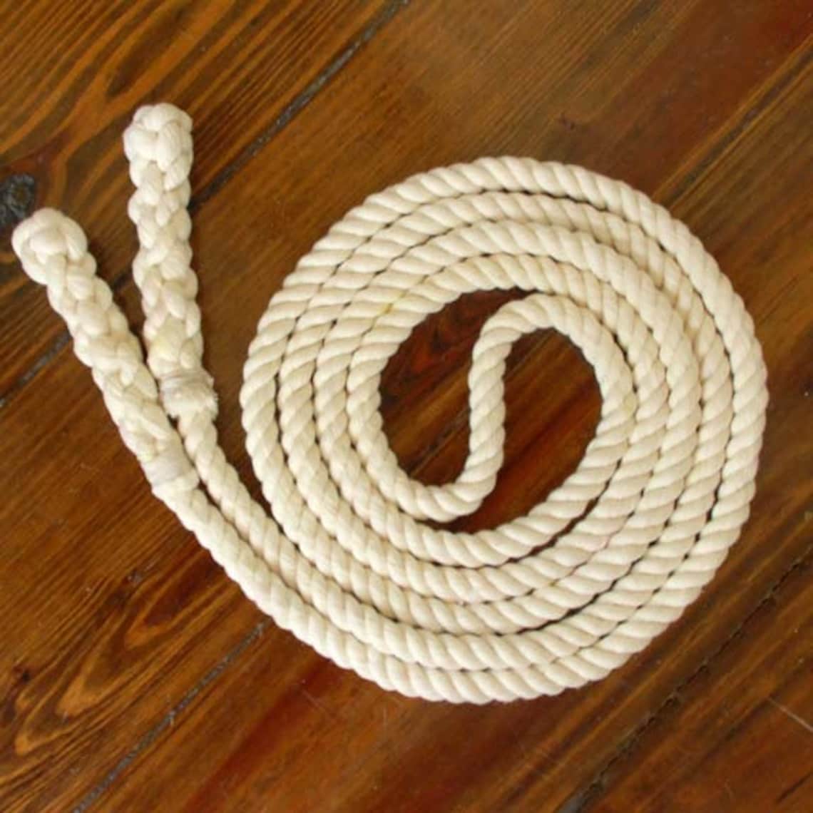 Jump Rope, Natural Undyed With Hand-spliced Handles, Sizes 6.5, 7, 8 ...