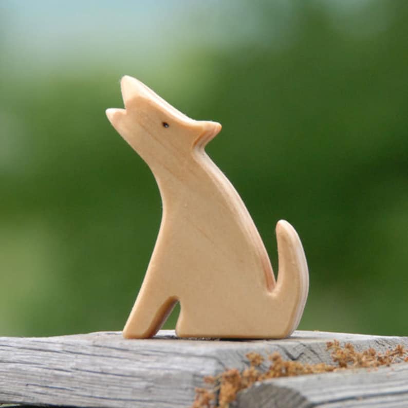 Wooden COYOTE Handmade Toy Animal Waldorf Inspired - Etsy