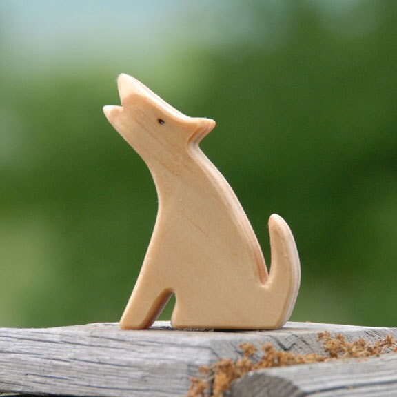 Wooden COYOTE, Handmade Toy Animal, Waldorf Inspired - Etsy
