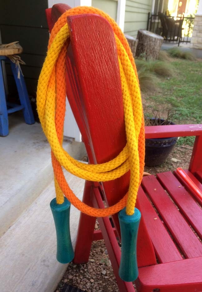 Jump Rope Yellow and Orange Dyed With Aquamarine Wooden - Etsy