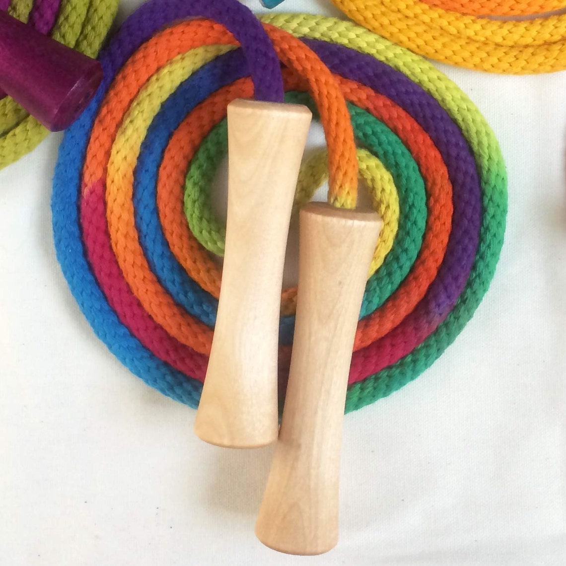 Jump Rope Hand-dyed Rainbow With Wooden Handles Sizes 6.5 - Etsy