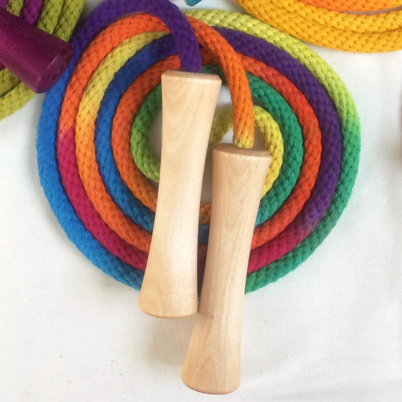 Jump Rope Hand-dyed Rainbow With Wooden Handles Sizes 6.5 - Etsy