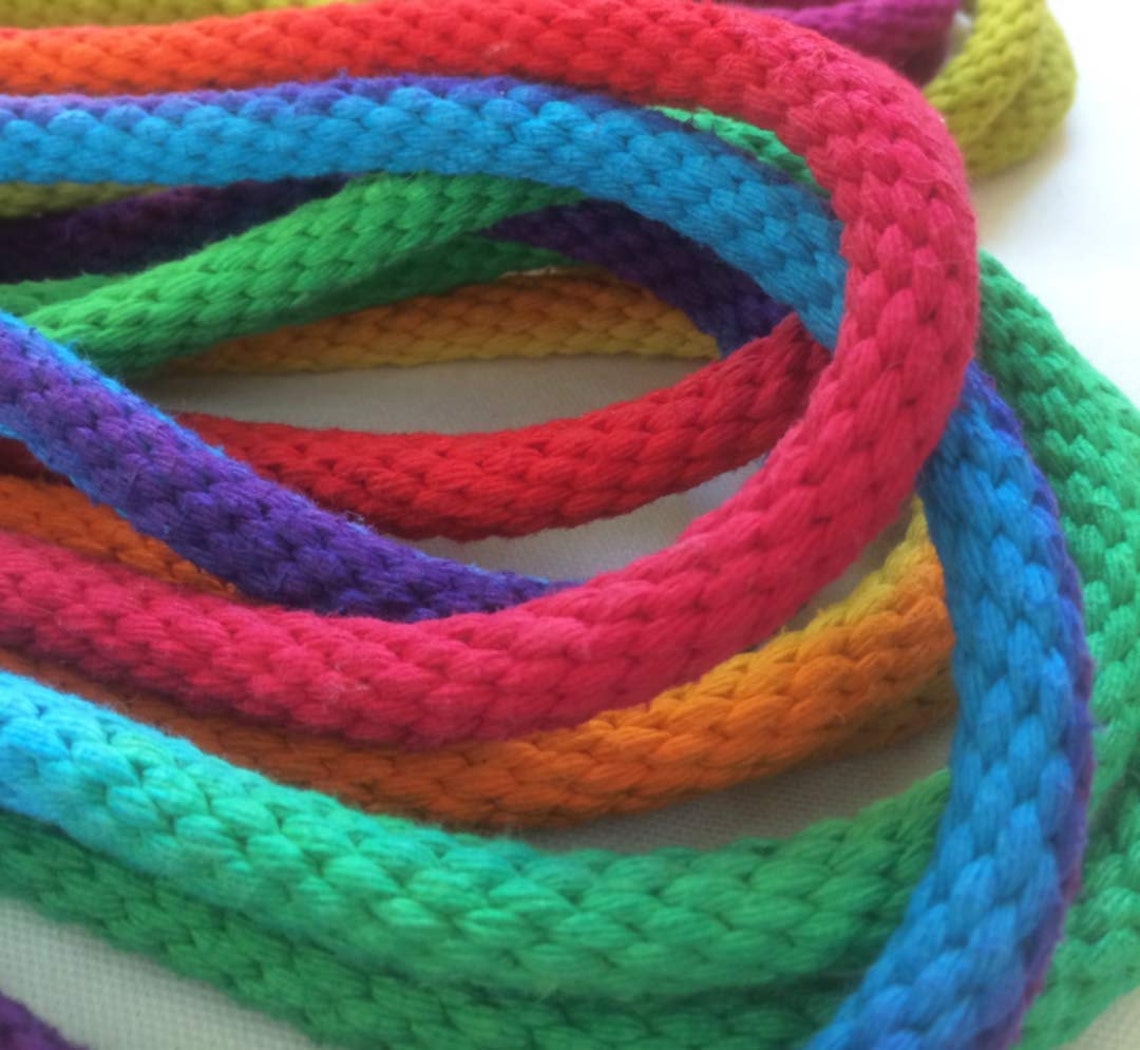 Jump Rope Hand-dyed Rainbow With Wooden Handles Sizes 6.5 - Etsy