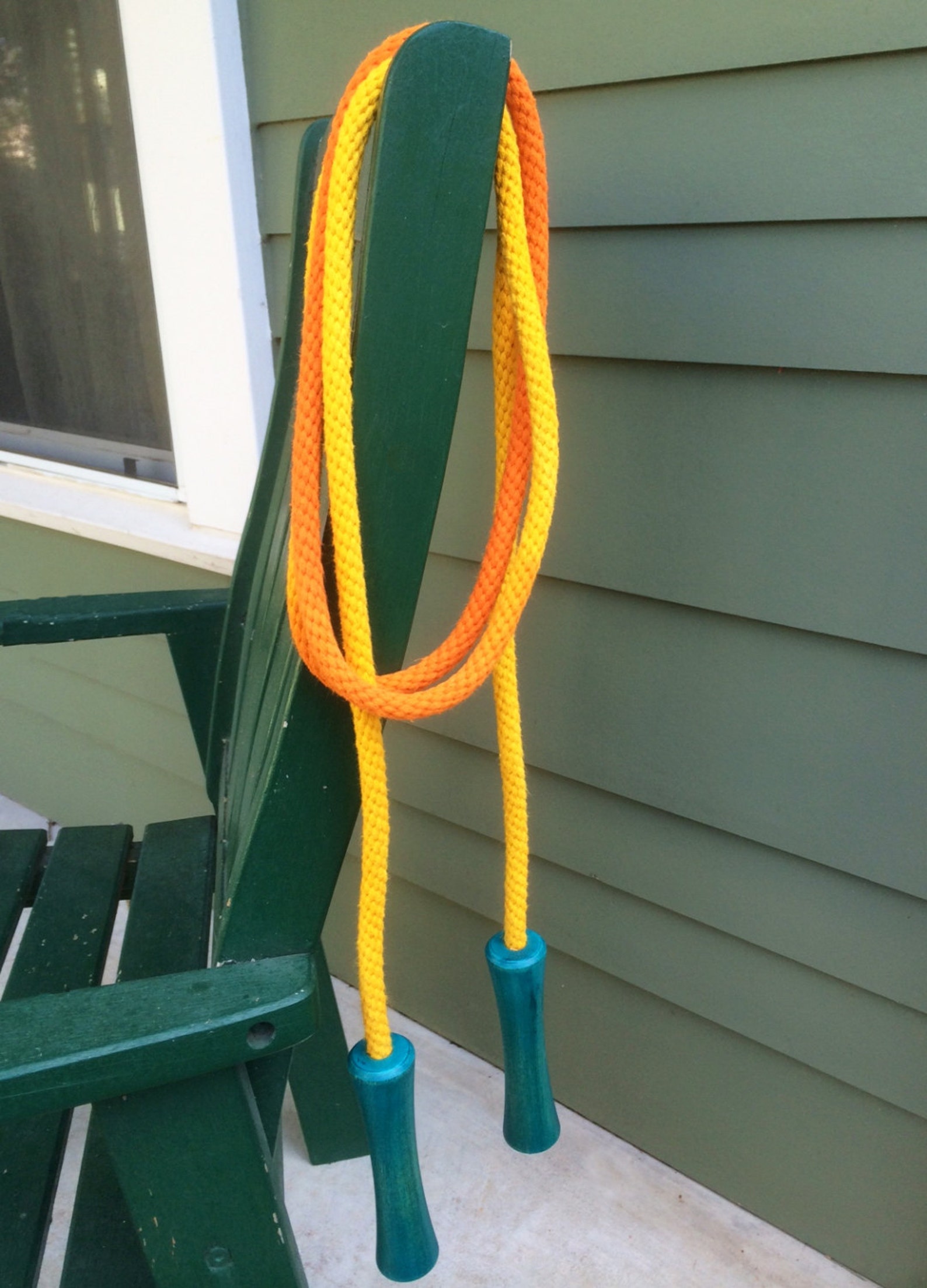 Jump Rope Yellow and Orange Dyed With Aquamarine Wooden - Etsy