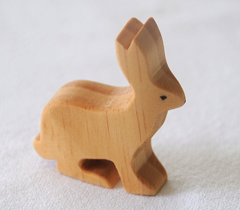 Wooden RABBIT Bunny Jackrabbit Handmade Toy Animal Waldorf | Etsy