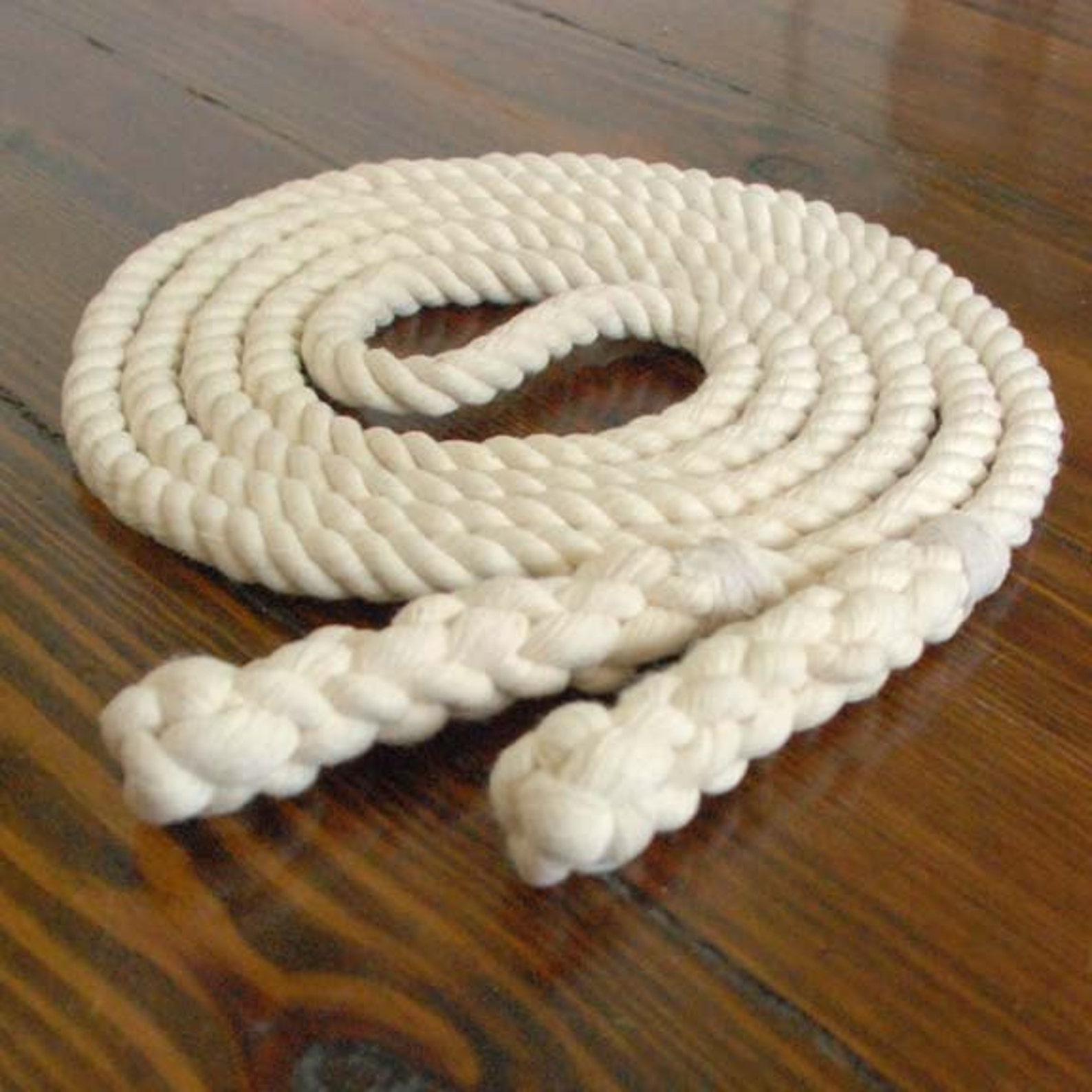 Jump Rope, Natural Undyed With Hand-spliced Handles, Sizes 6.5, 7, 8 ...