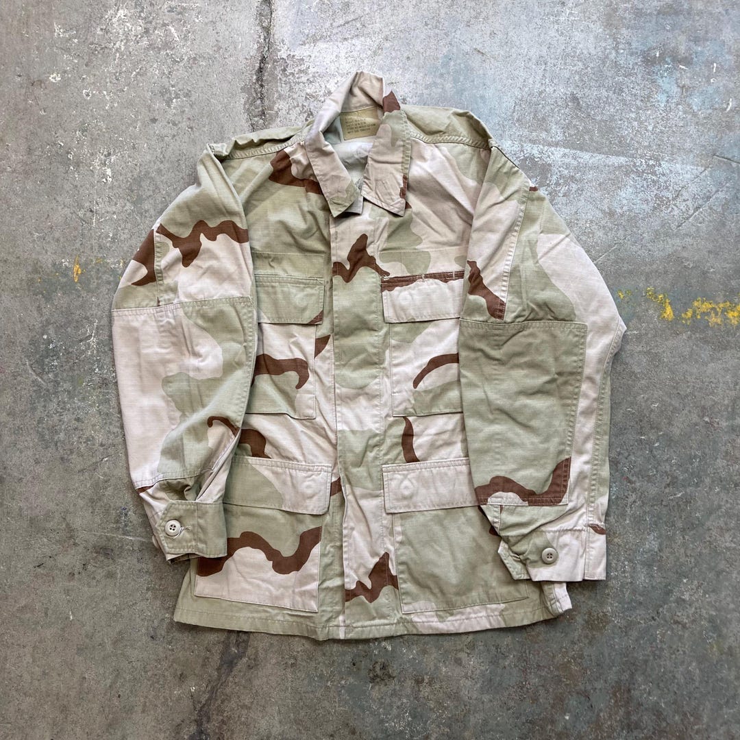 Vintage 1990s US Army Desert Camo Fatigue Combat Coat Jacket Sz XS ...