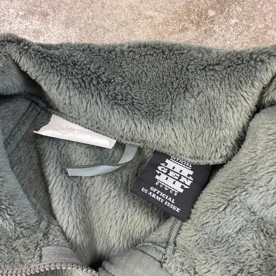 US Army Foliage Green Deep Pile Full Zip Fleece Jacke… - Gem