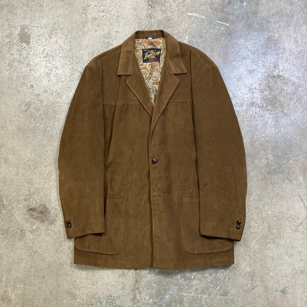 Vintage 1970s Hague Suede Marshall Ray Belted Back Coat Jacket Made in ...