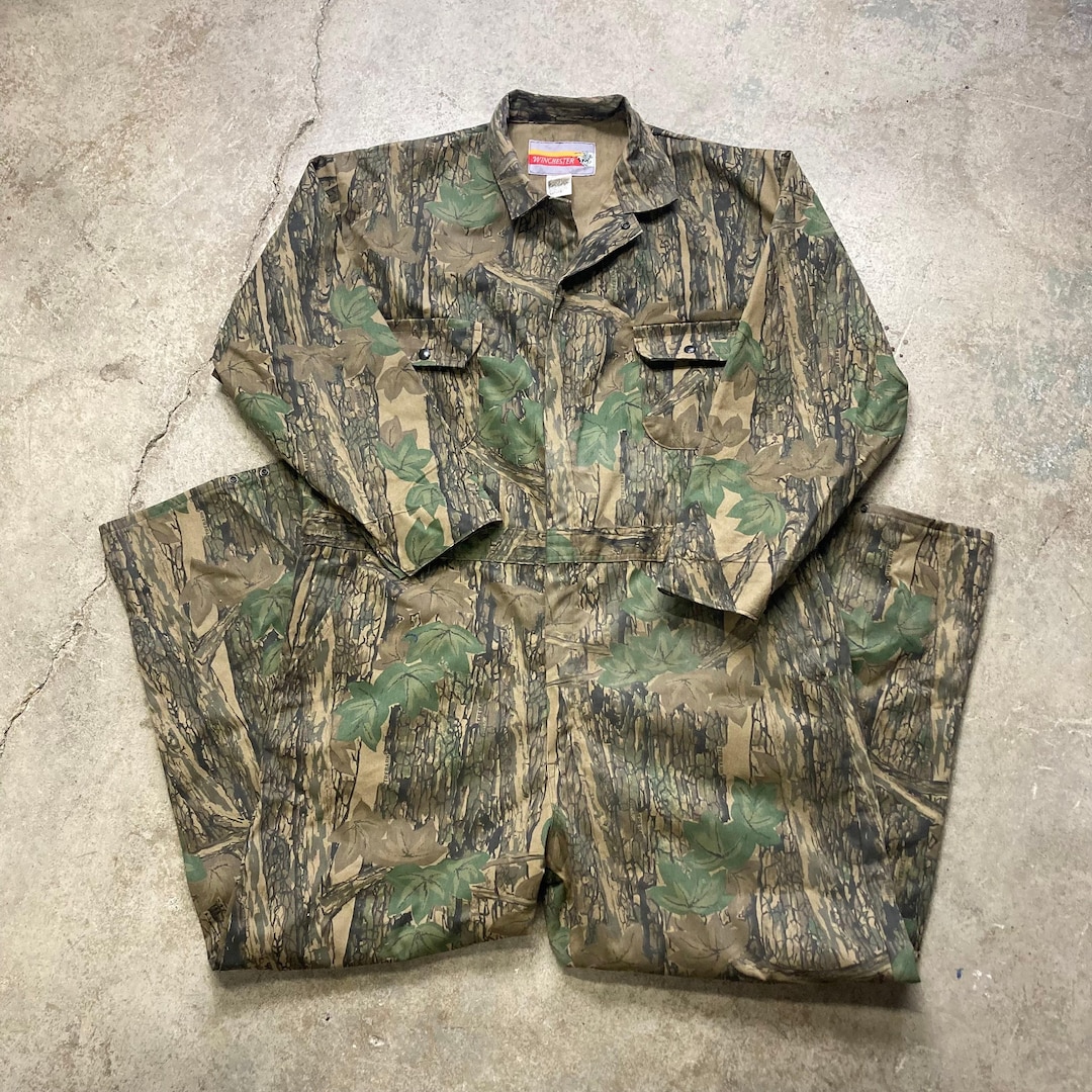 Vintage 1990s Winchester Trebark Tree Leaf Camo Poly Cotton Zip Unlined ...