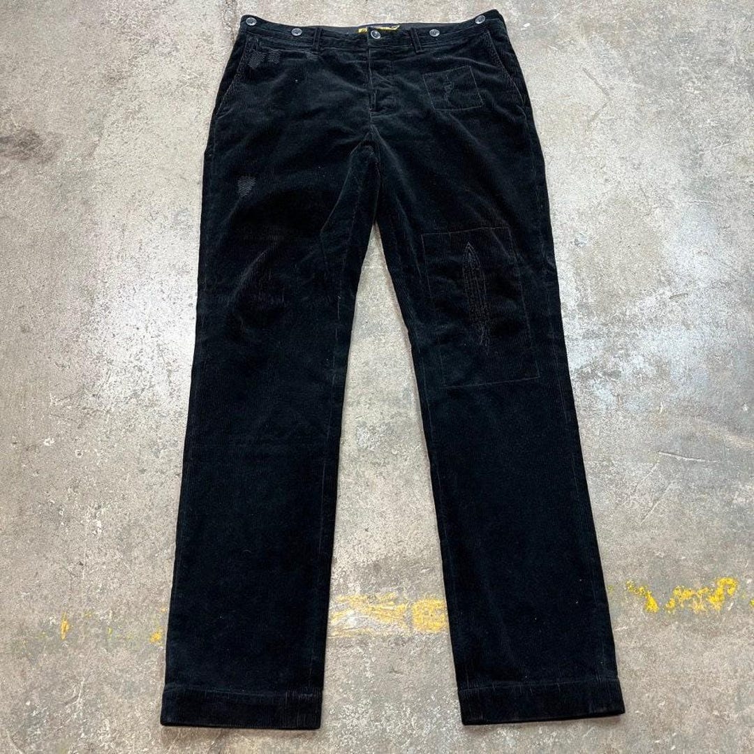 Vintage Polo Ralph Lauren Rugby Wide Wale Black Corduroys Pants 36 X 34 - Etsy