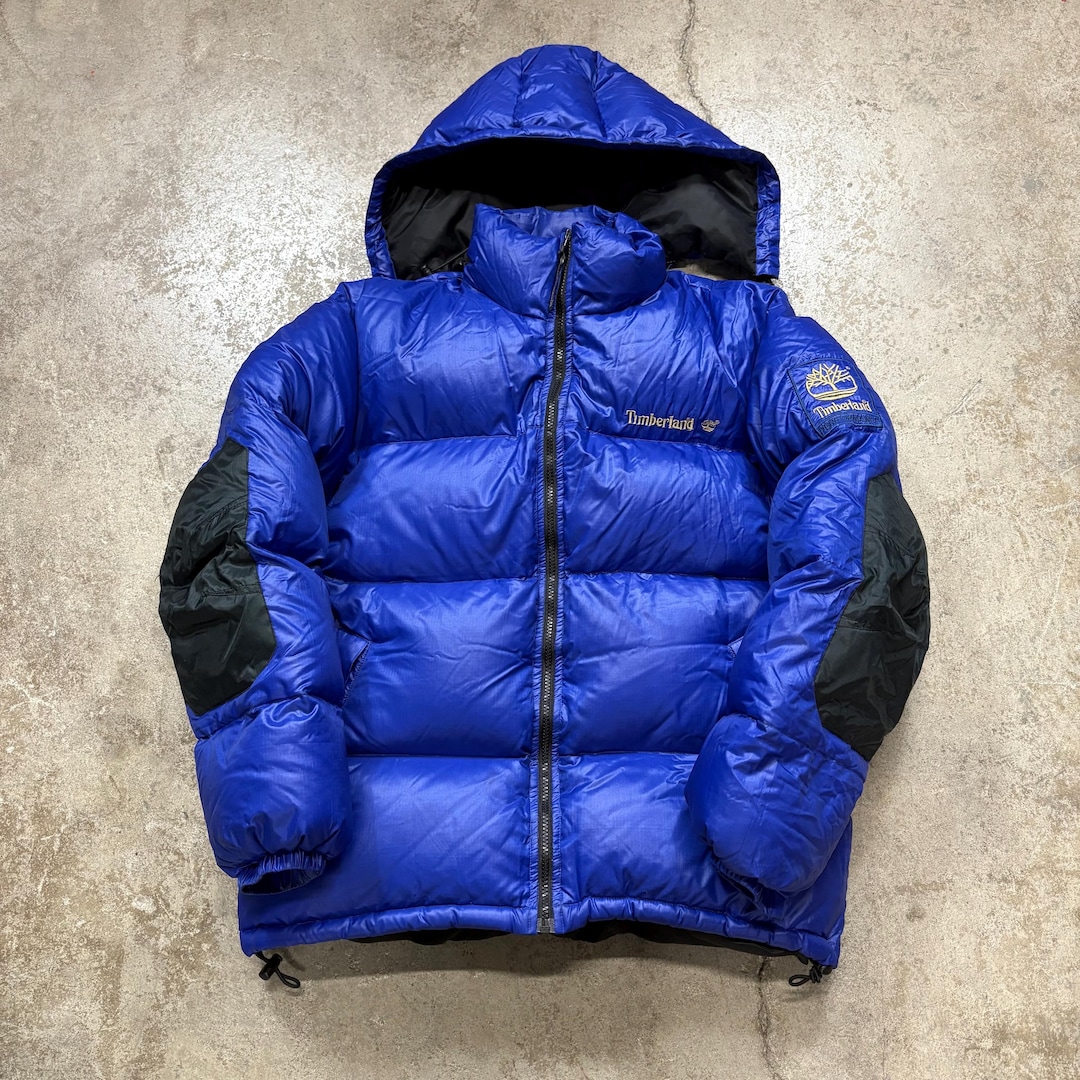 Vintage Timberland Performance Quilted Goose Down Hooded Parka Coat Men ...