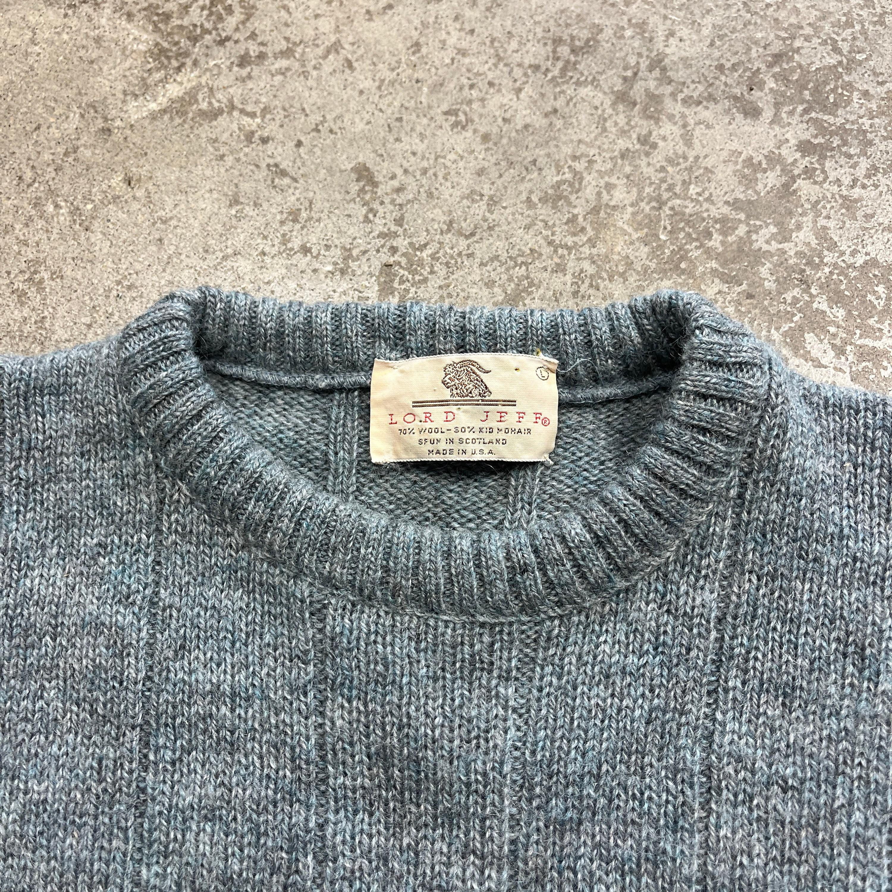 Vintage 1970s Lord Jeff Mohair Wool Blend Crewneck Sweater Made in USA ...