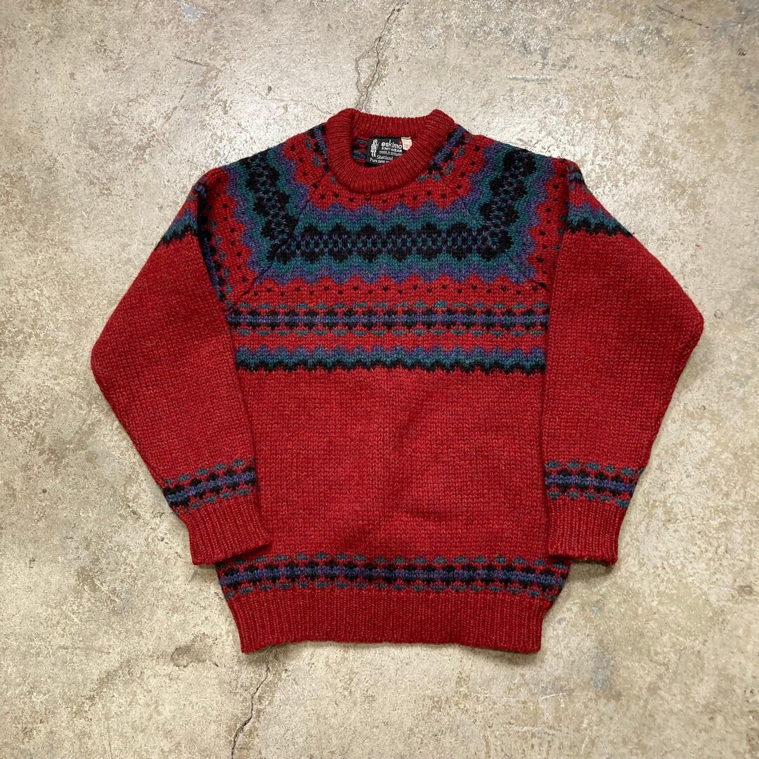 Vintage Eskimo Knitwear Made in England Chucky Fair Isle Crewneck ...