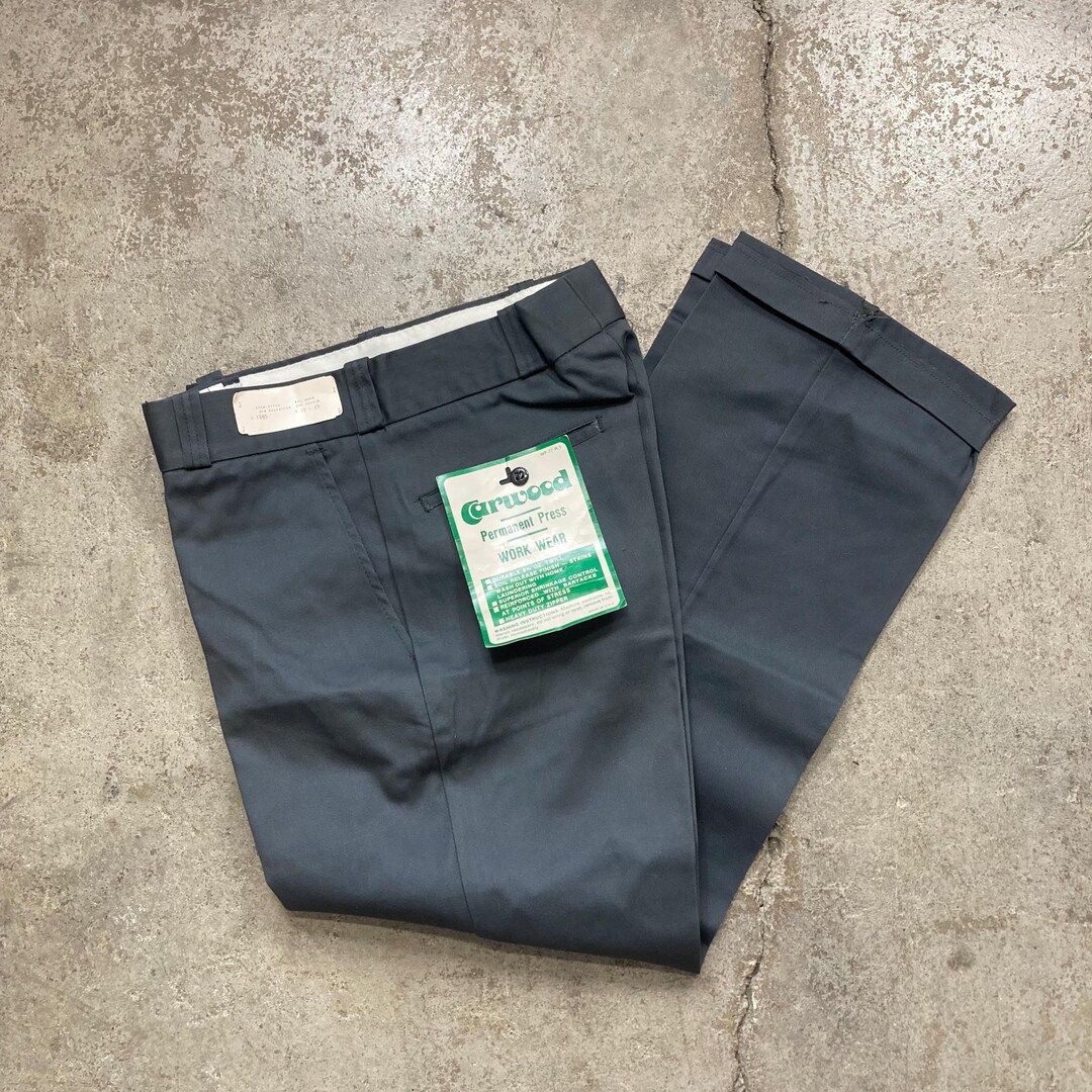 Deadstock Vintage 1970s 1980s Carwood Gray Work Wear Pants Sz 30”x29 ...